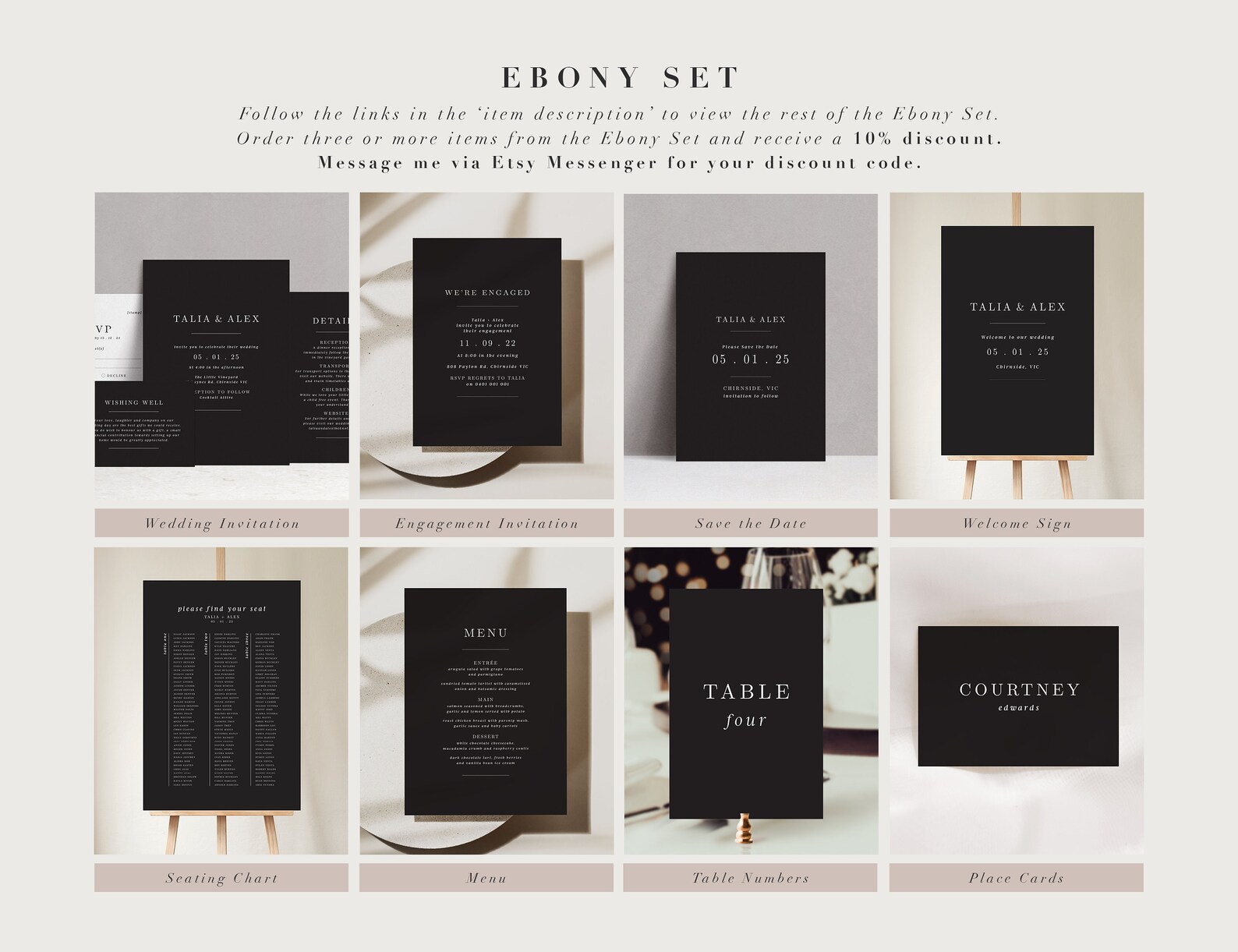 Modern Black Seating Chart Wedding Seating Plan Template - Etsy Australia