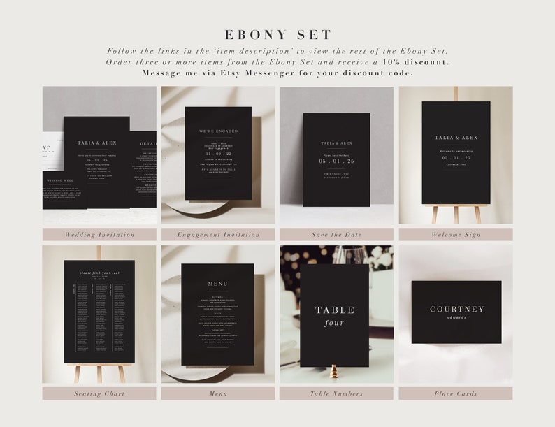 Modern Black Seating Chart Wedding Seating Plan Template - Etsy Australia