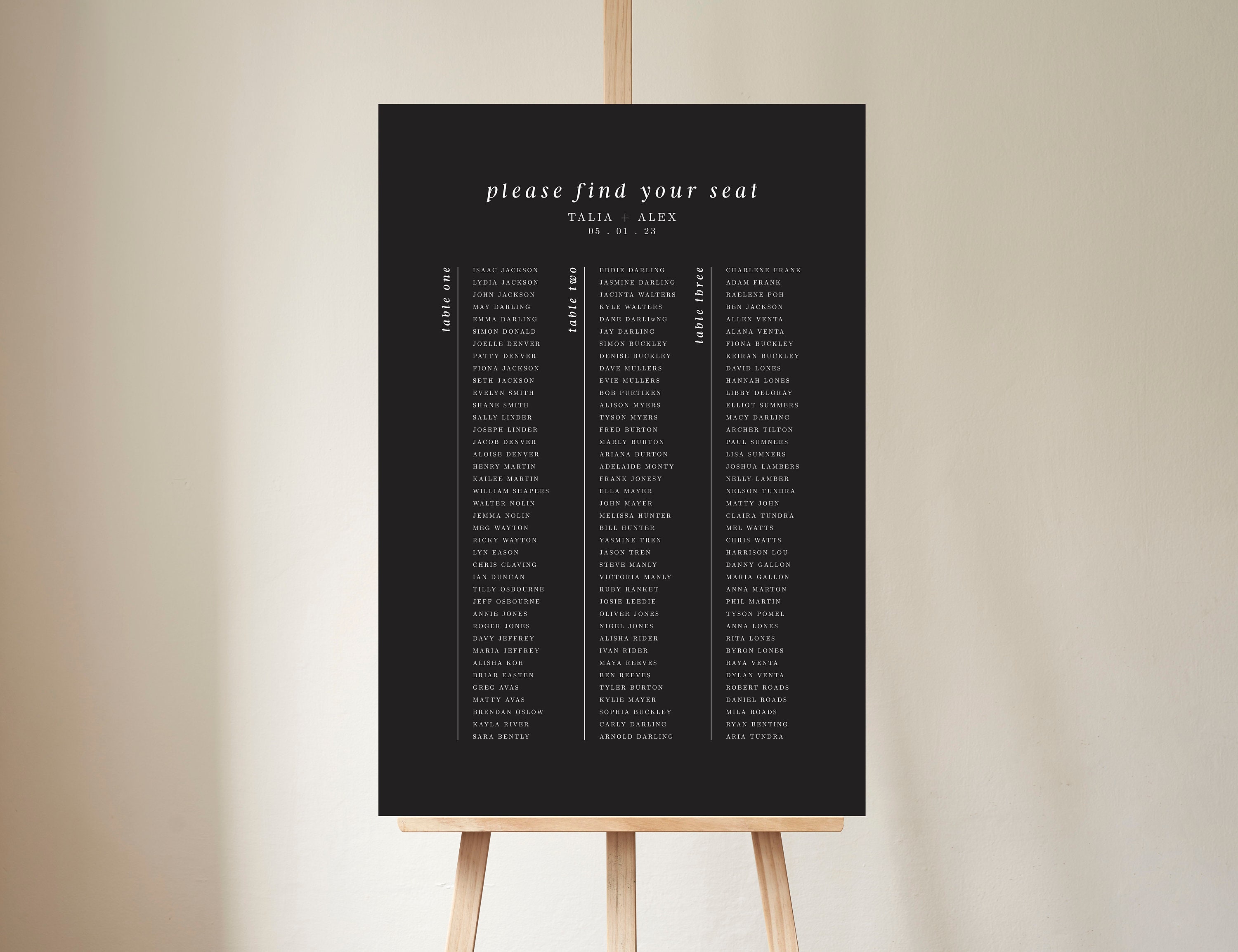 Modern Black Seating Chart Wedding Seating Plan Template - Etsy Australia