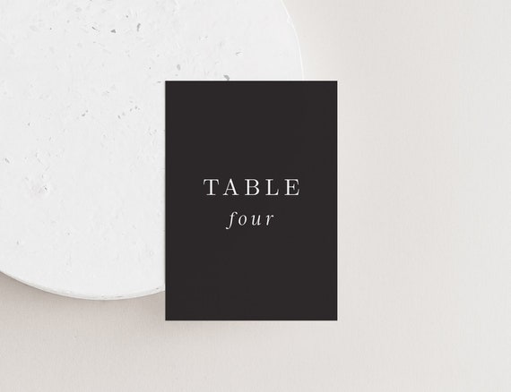 Black Table Numbers Template Printable Wedding Table Numbers - Etsy