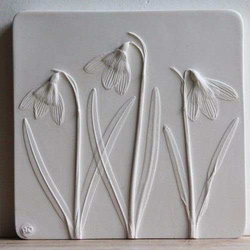 Snowdrops Lino Print Botanical Lino Cut Print Galanthus - Etsy