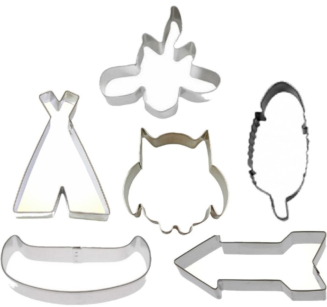 Camping Cookie Cutters, Set of 6, Campfire, Feather, Tent, Owl, Arrow ...