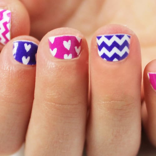 Kids Electric Purple Heart ages 5-10 / Purple Nail Wraps - Etsy