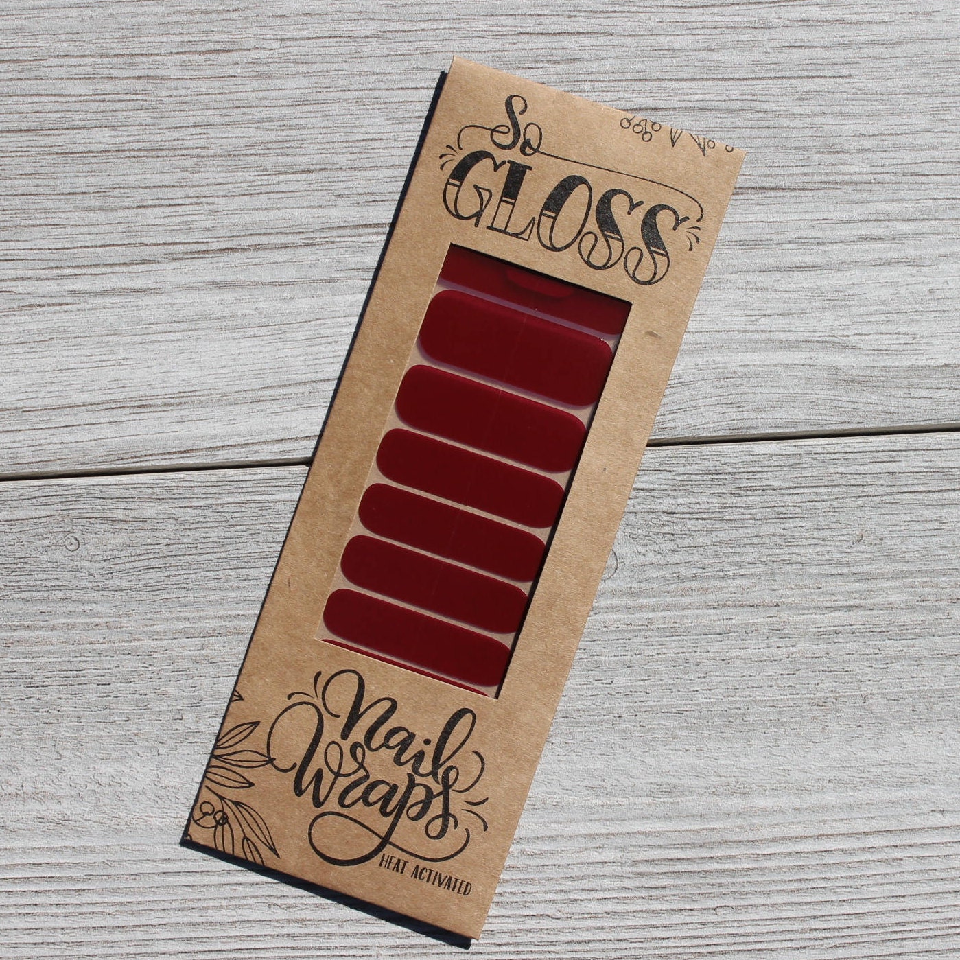 Solid Wine Heat Activated Nail Wraps - Etsy