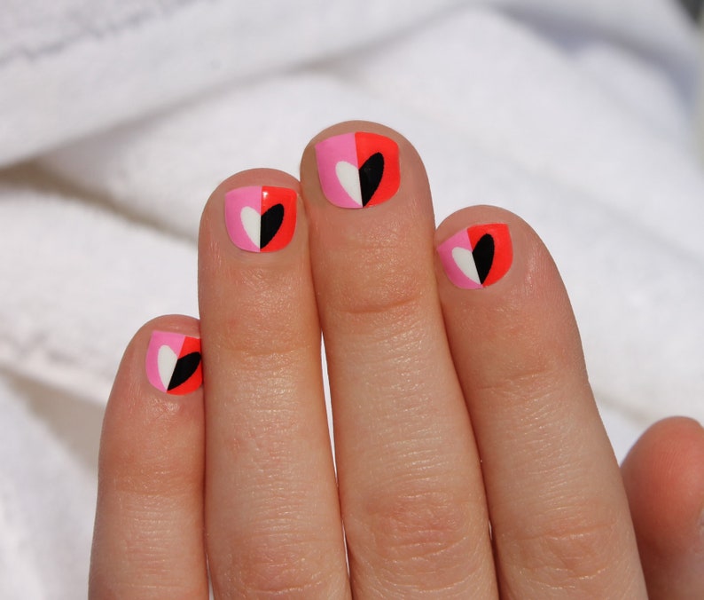 Hot Heart Kids Nail Wraps - Etsy