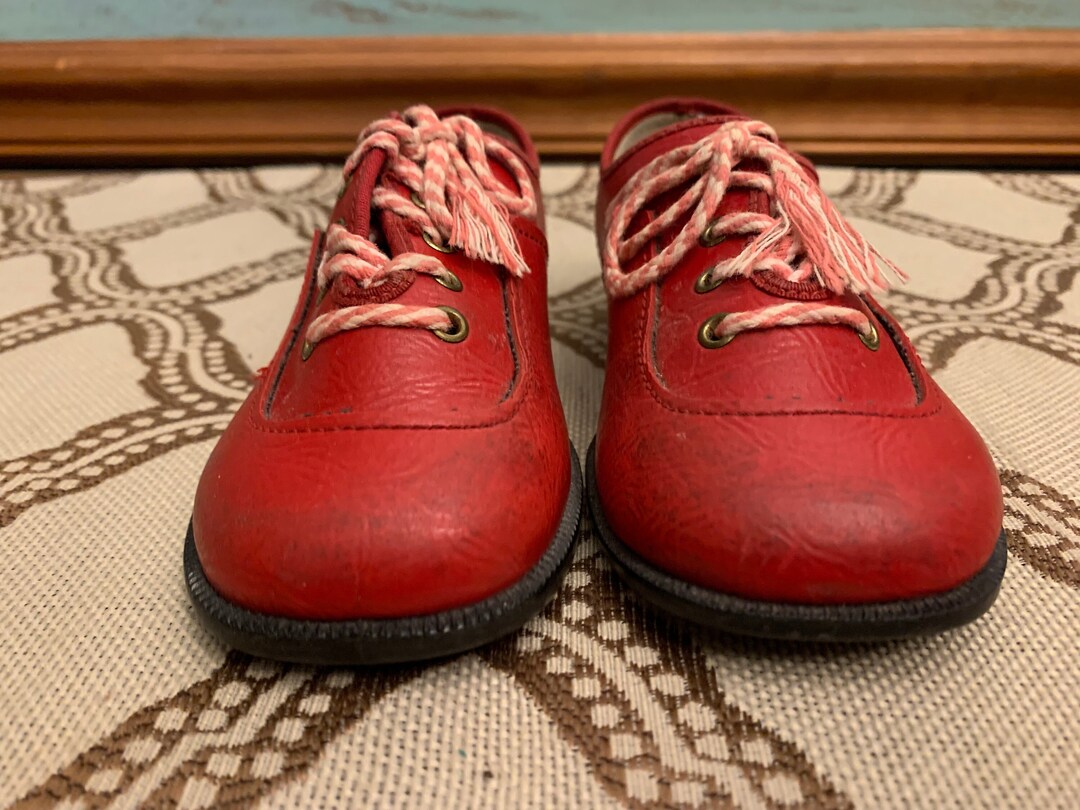 Vintage 70's Pair of Aldens Red Girl's Shoes Size 10 - Etsy