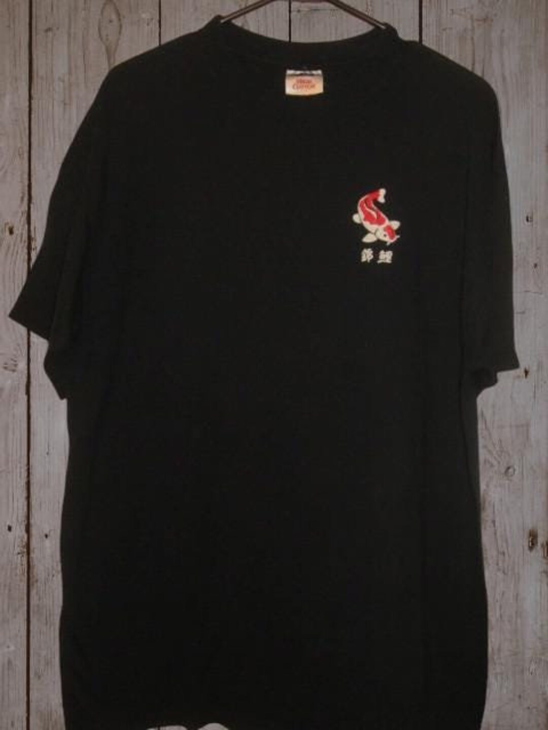 Nwot KOI FISH Image & CHINESE Lettering Navy Blue Adult Size L Short ...