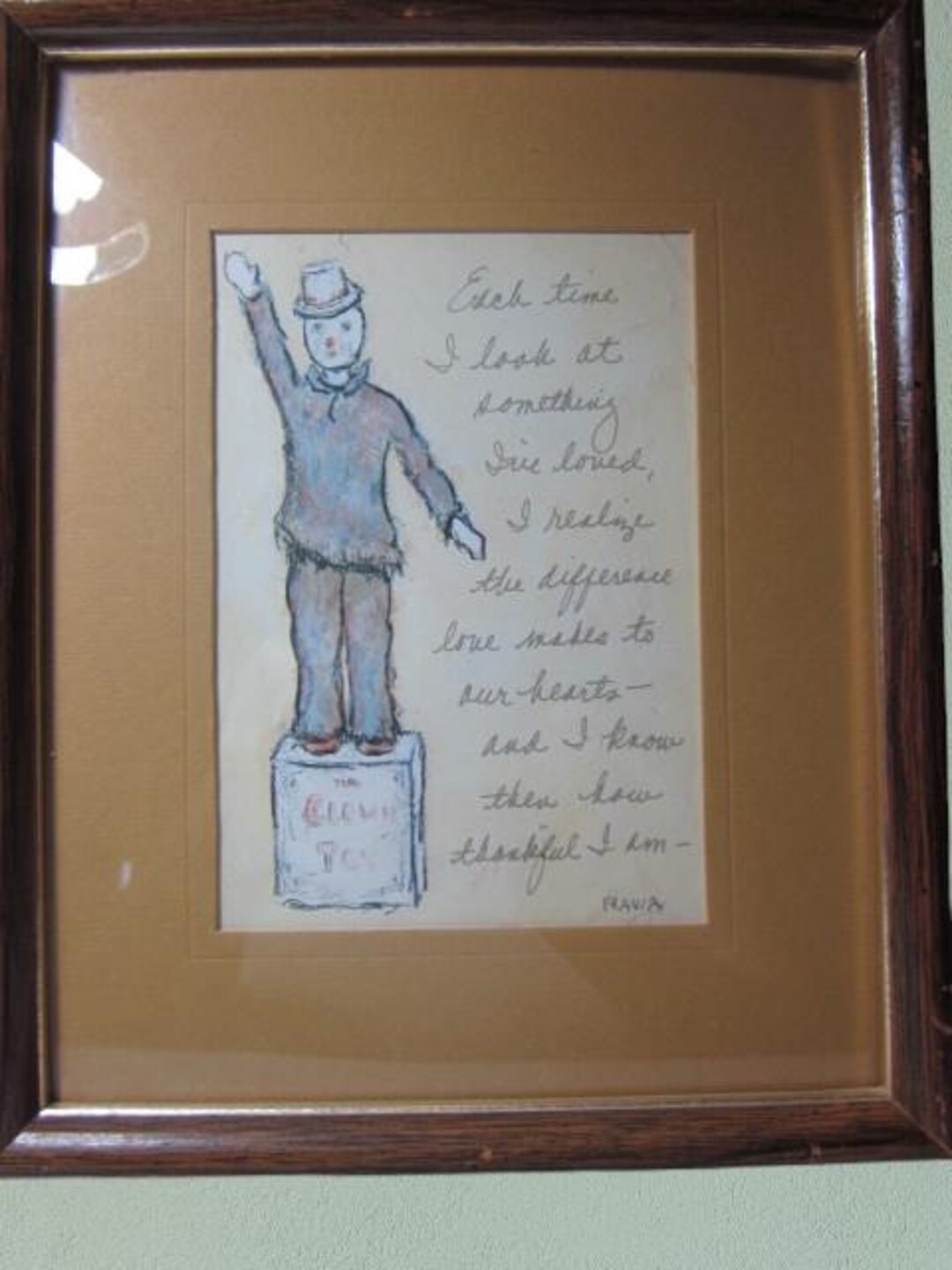 Vintage the Clown Toy & Poem by Flavia Framed Print - Etsy