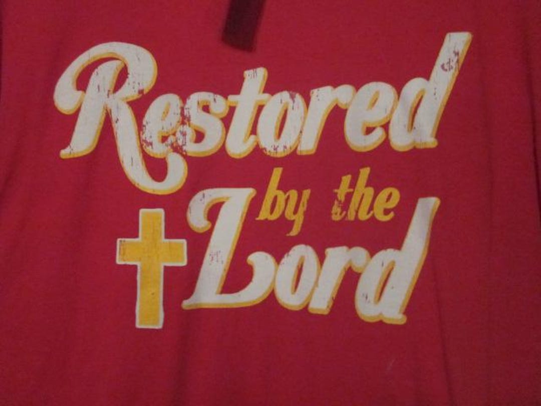 NWOT RESTORED by the LORD Cross Image Adult Size L Red Short Sleeve Tee ...