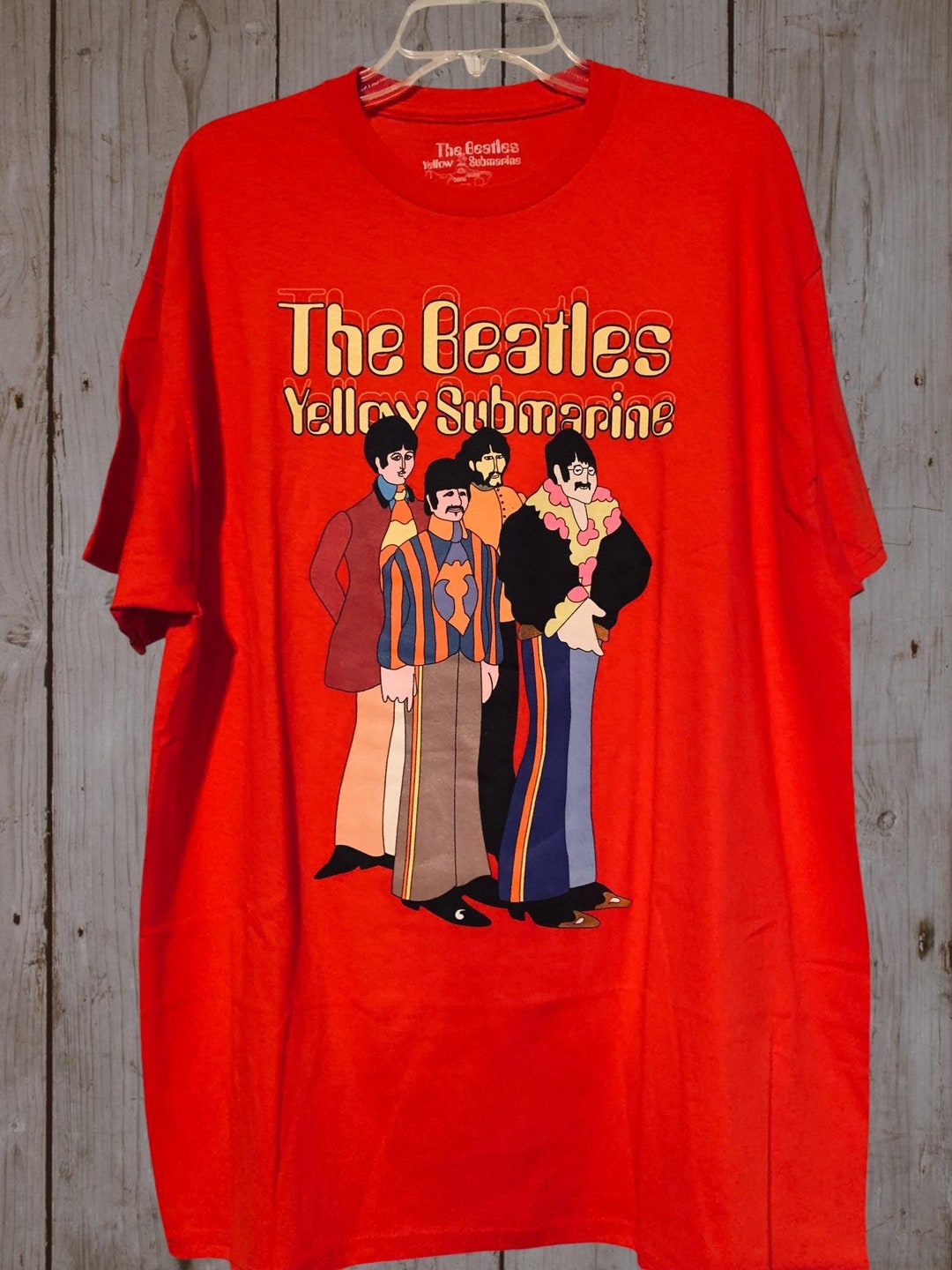 NWT THE BEATLES Yellow Submarine Adult Size Red Short Sleeve Tee - Etsy
