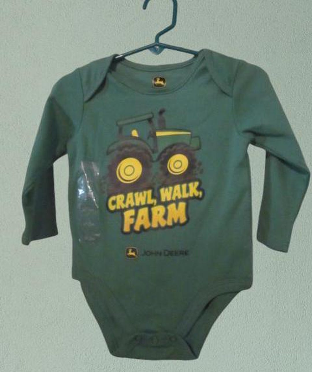 NWT JOHN DEERE Tractor crawl, Walk, Farm Boy's Snap Long Sleeve ...