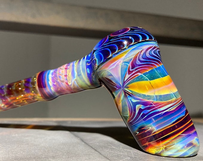Hammer Glass Pipe // Heady Pipe // Cane Worked Earth Tone Fade Color ...