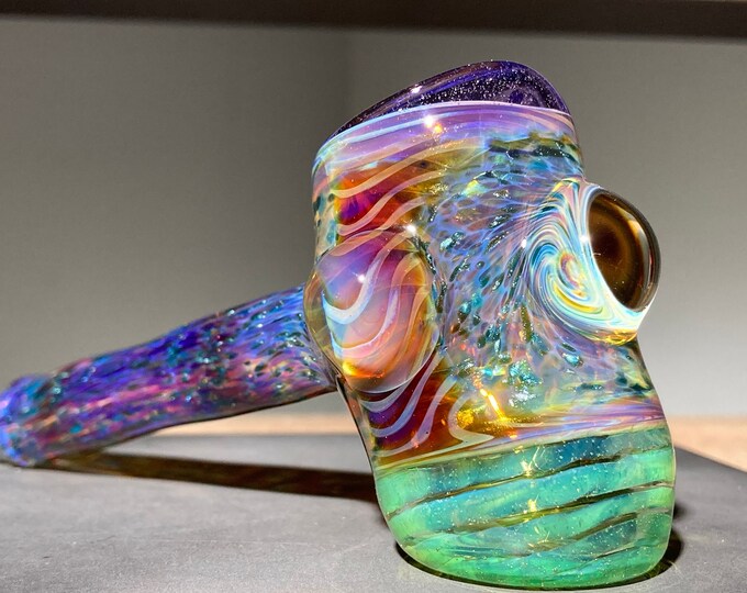 Hammer Glass Pipe // Double Amber Purple Opaline Fade Color Changer ...