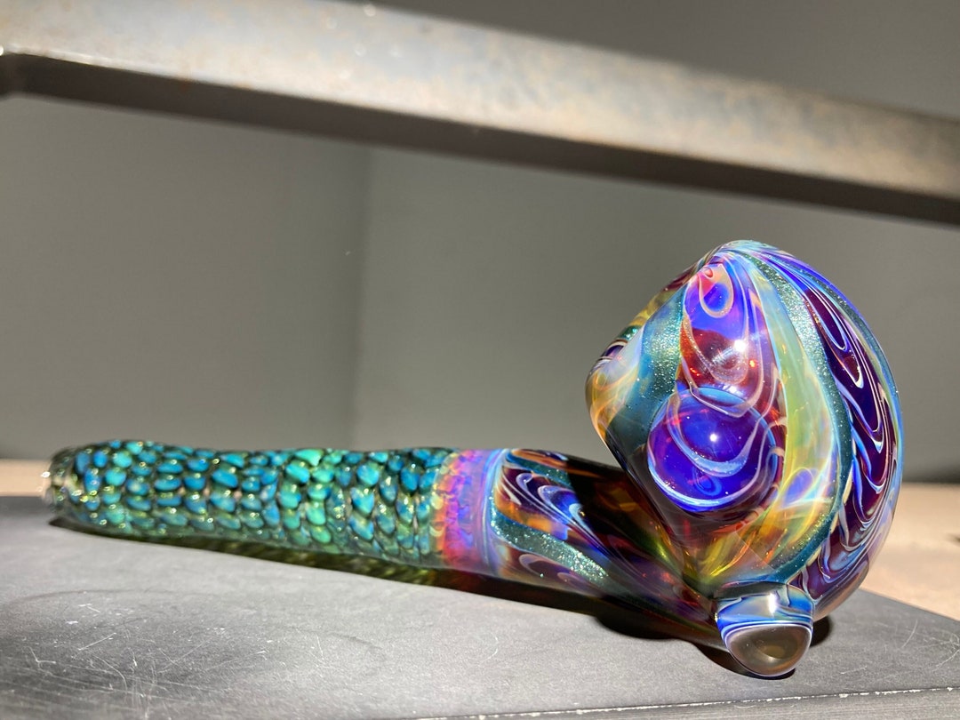 Emerald Tie Dye Sherlock Glass Pipe // Sea Slyme Jackpot Cane Blend ...