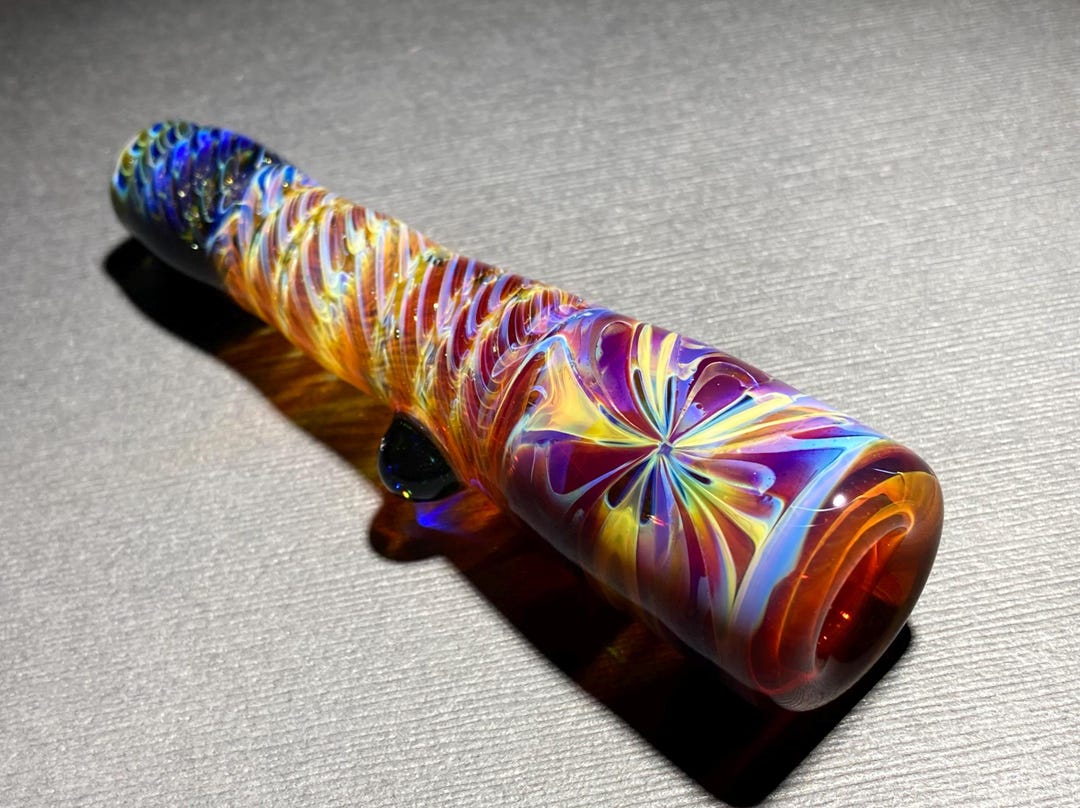 Chillum Glass Pipe / Large Chillum / Color Change Pipe Earth Tone Fade ...