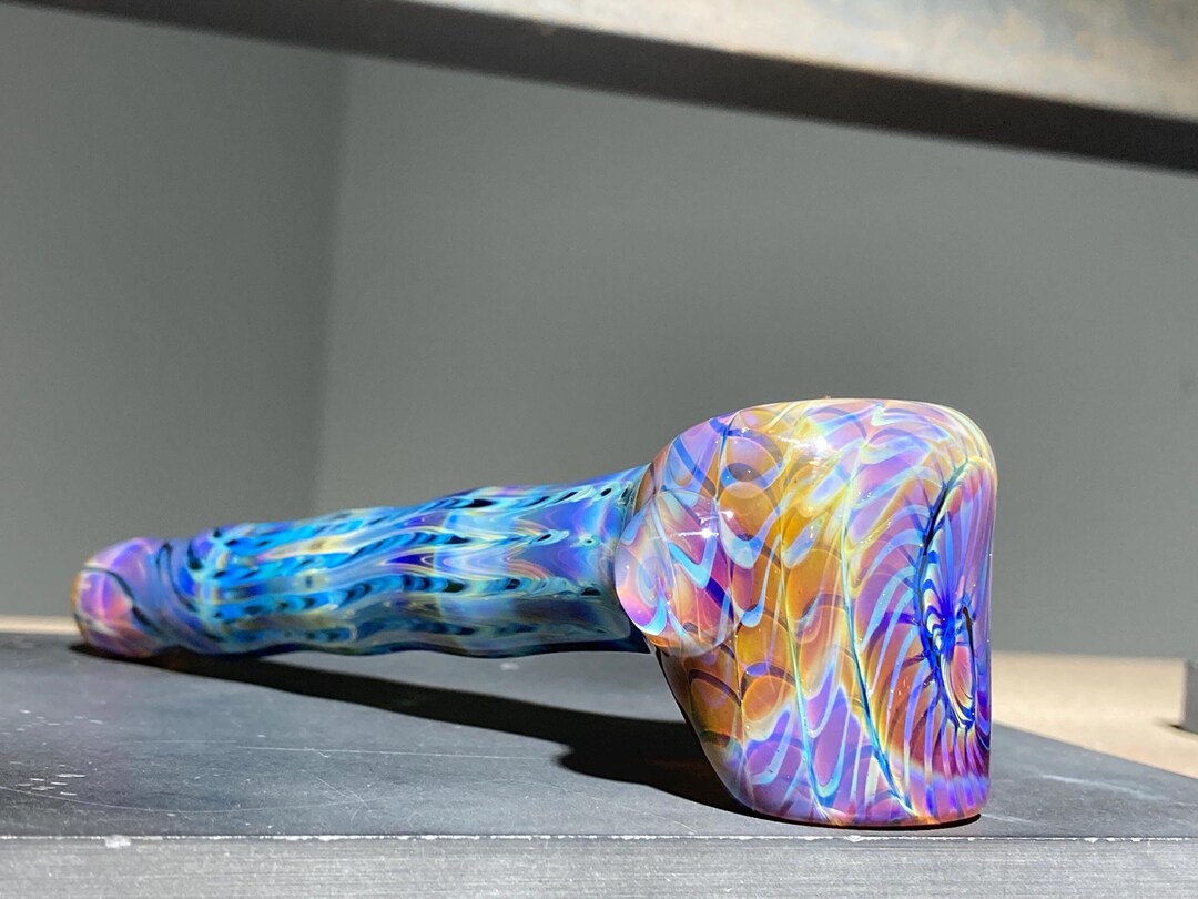 Hammer Glass Pipe // 5.25 Hammer Hand Pipe // Full Spectrum Silver ...