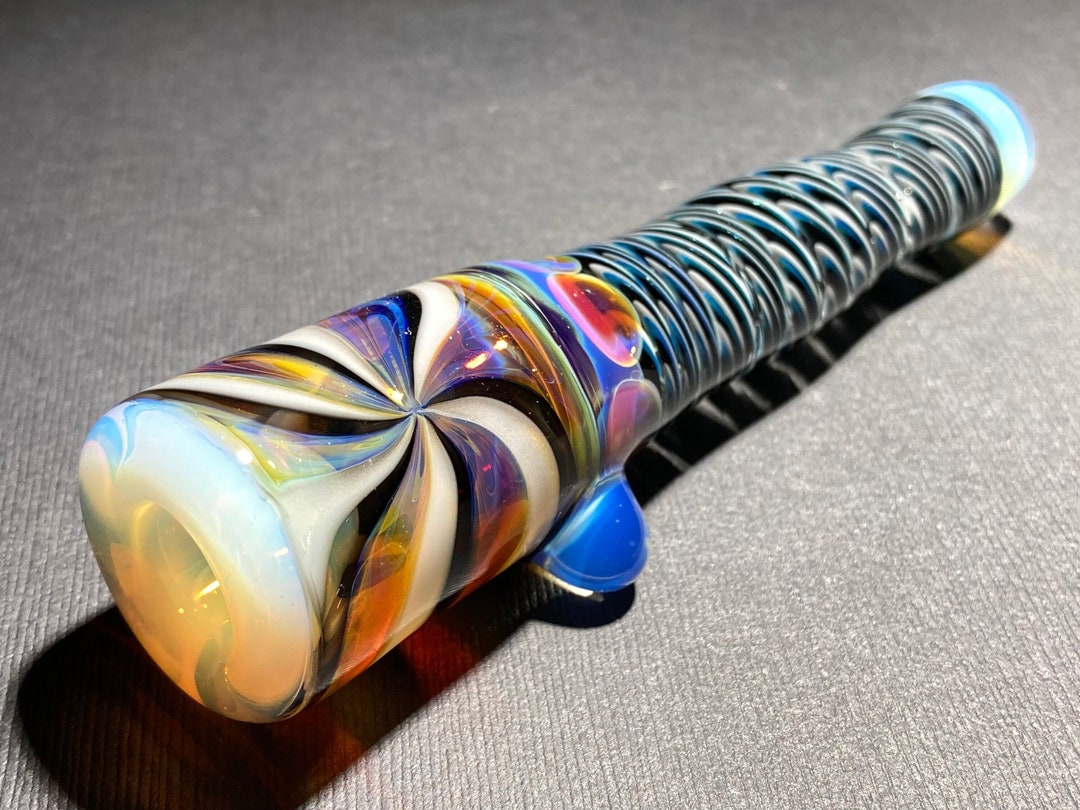 Chillum Glass Pipe // Large Chillum // Opaline Ghost // Galaxy Black ...