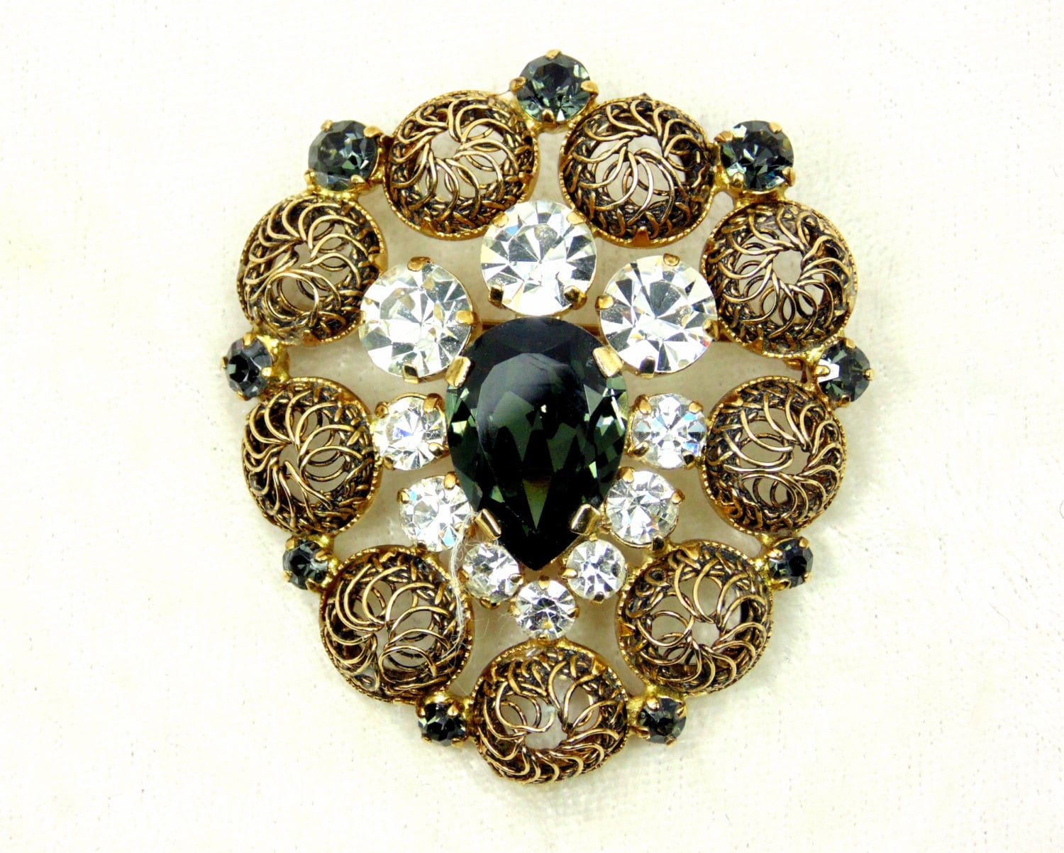 Vintage black Diamond crystal Glass Rhinestone - Etsy