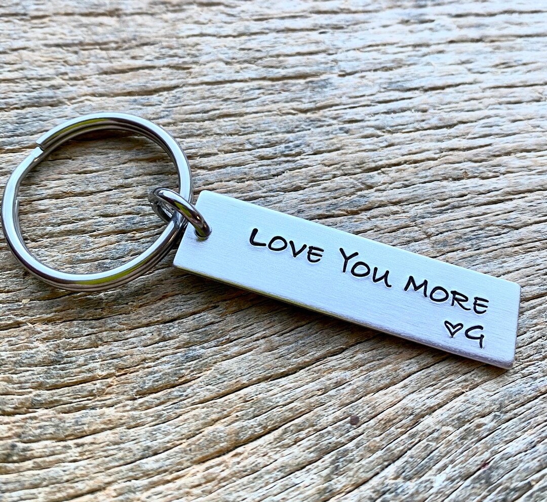 Love You More Lightweight Aluminum Key Chain Gift for Wife / Husband ...