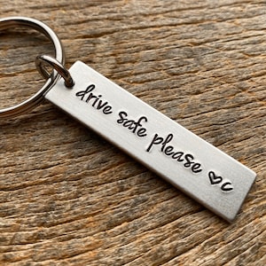 Drive Safe Please With Initial Hand Stamped Light Weight Aluminum ...