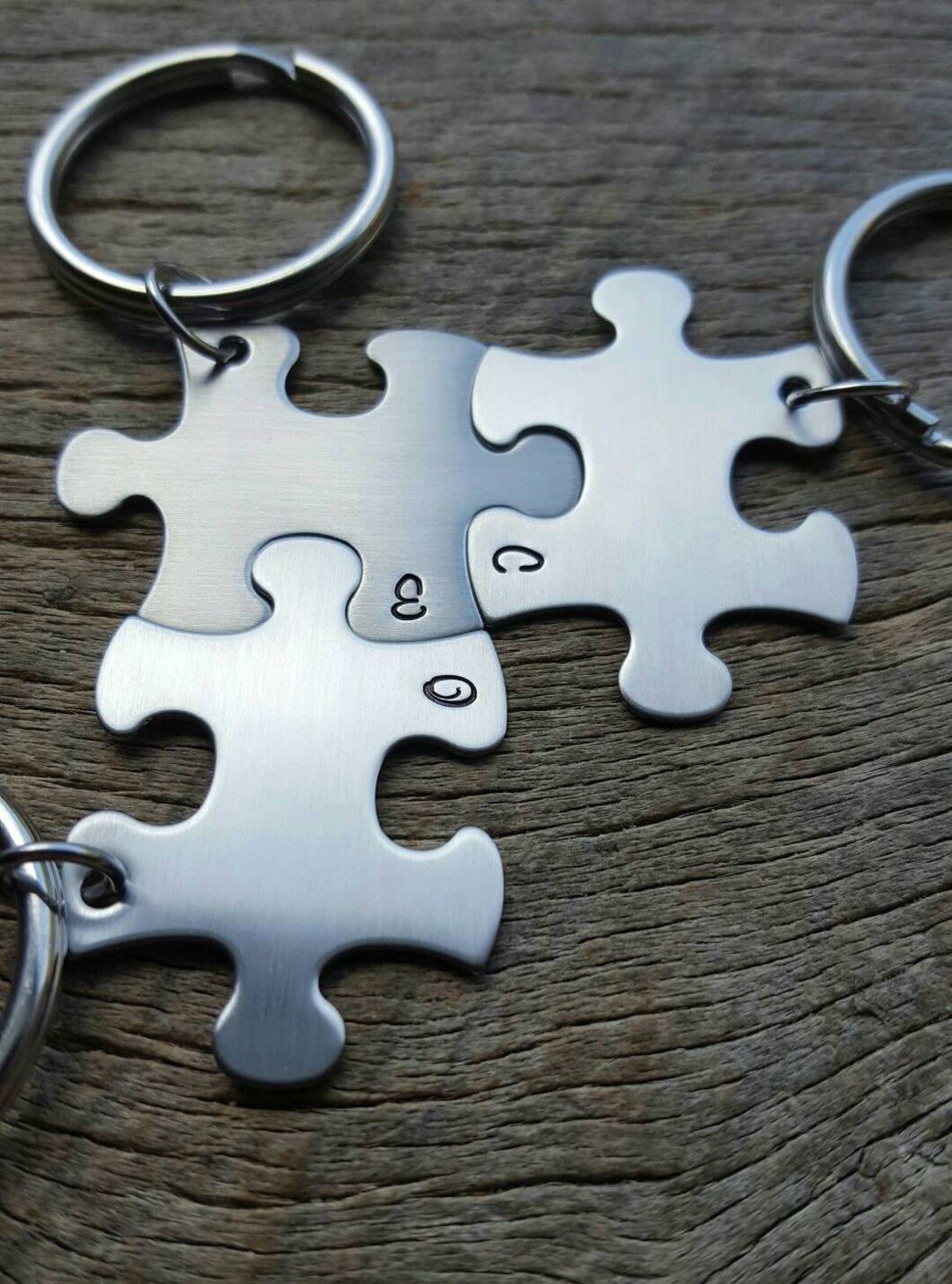 Personalized Initials Puzzle Piece Keychains - Choose Your Quantity ...