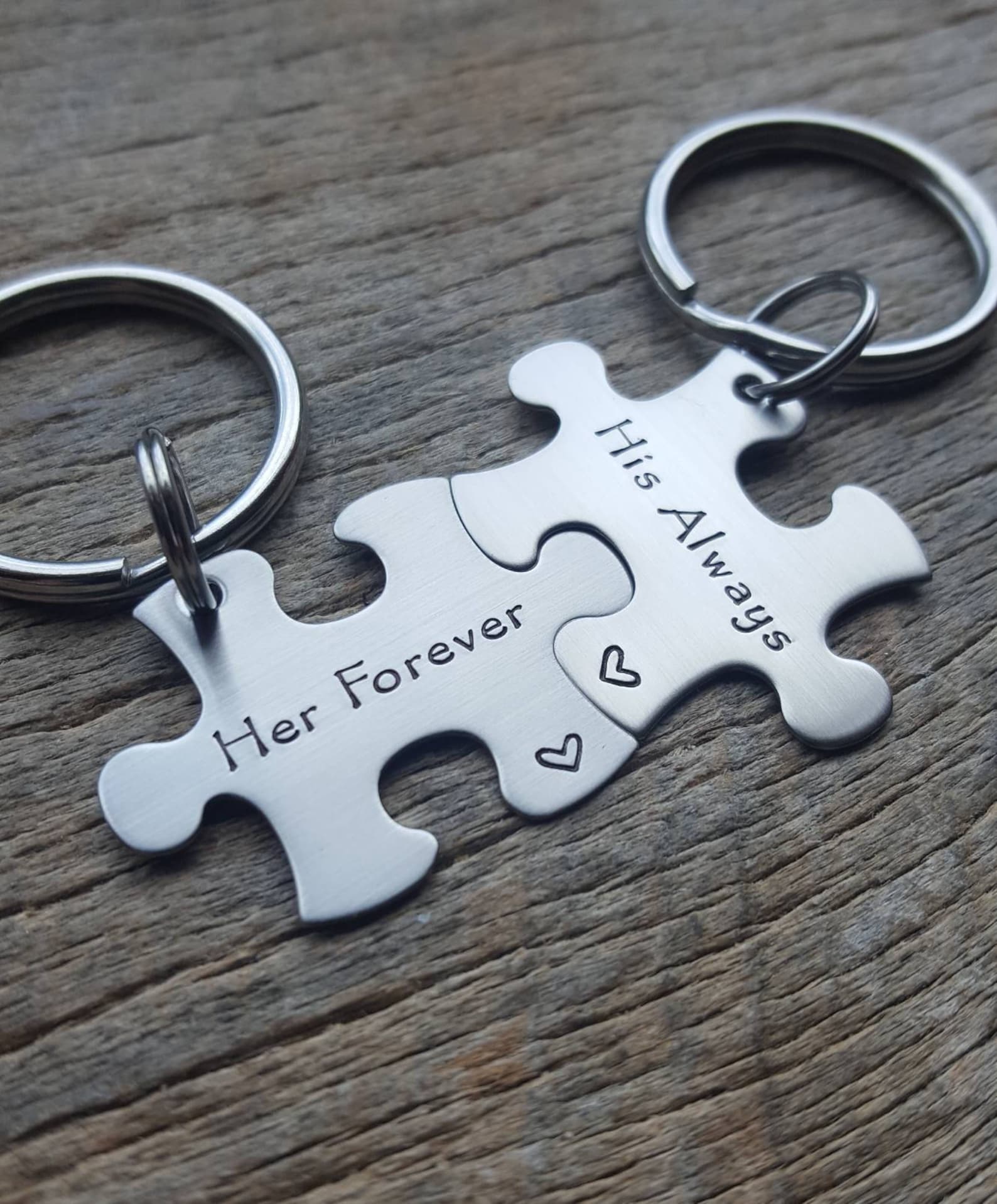 Couples Customizable Her Forever His Always Puzzle Piece Key - Etsy