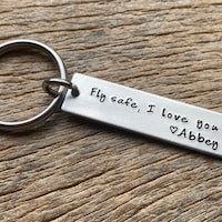 Personalized Fly Safely Handsome Keychain With Airplane Charm, Custom ...