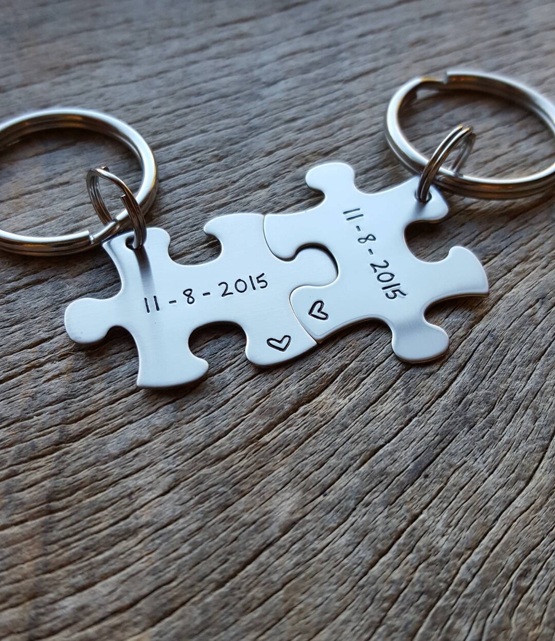 Customized Puzzle Piece Key Chain Personalized With Date ONLY Best ...