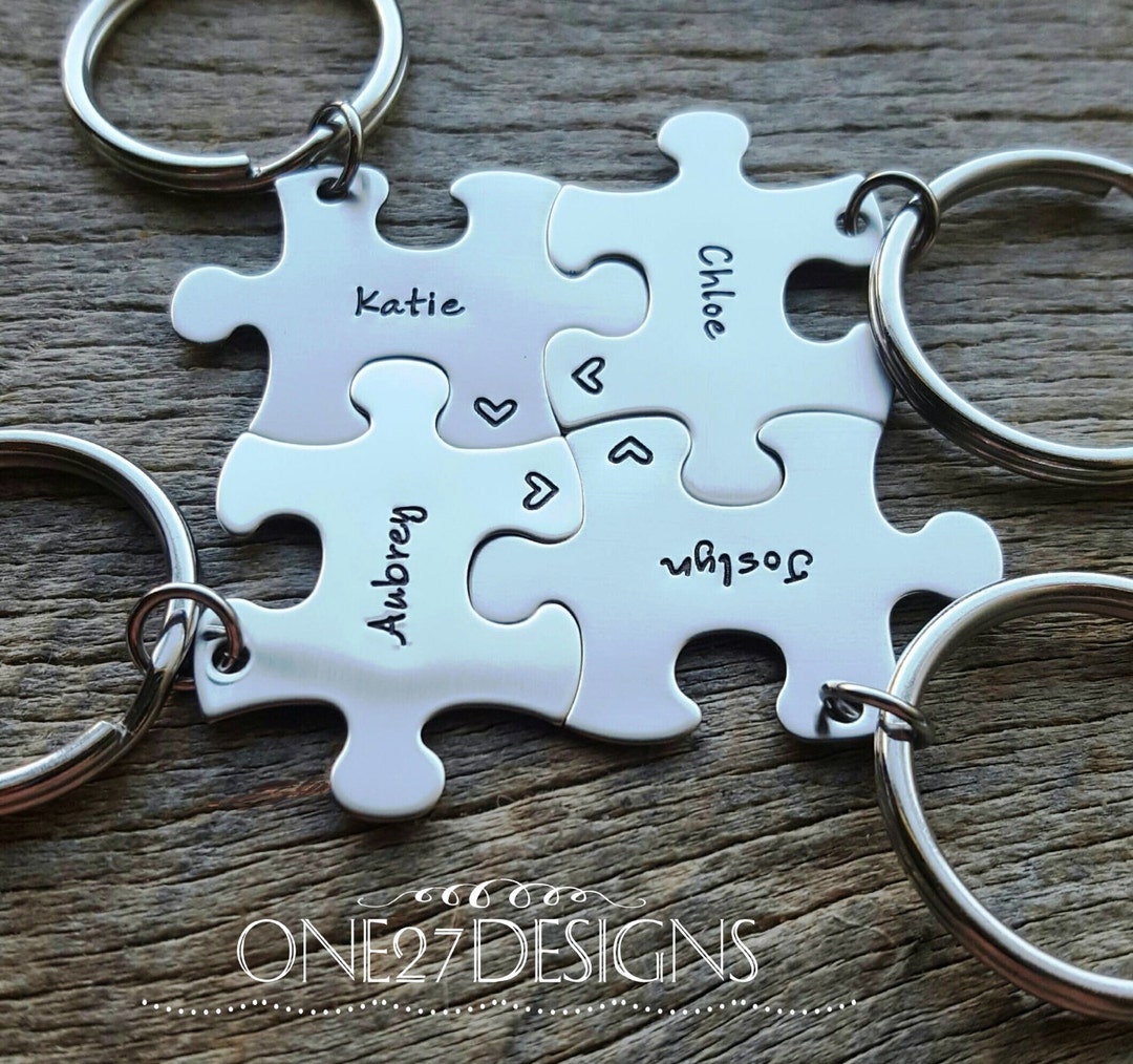 Customized Puzzle Piece Key Chain Personalized With Names Best Friends ...