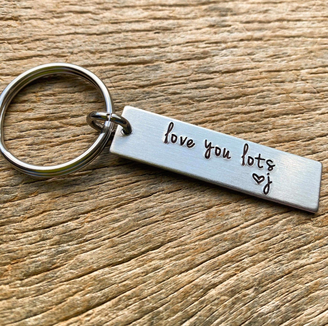 Love You Lots Customizable Initial Hand Stamped Aluminum Travel Key ...