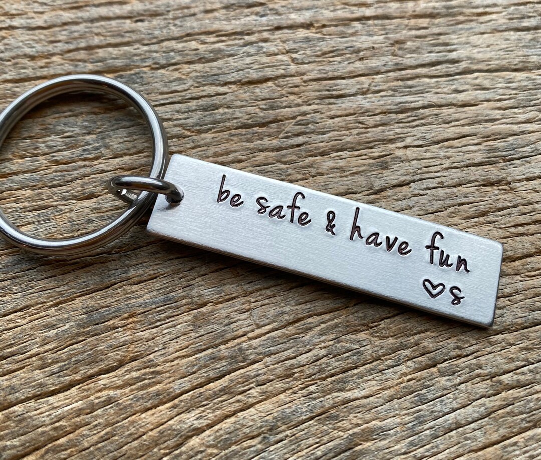 Be Safe and Have Fun Customizable Initial Hand Stamped Light Weight ...