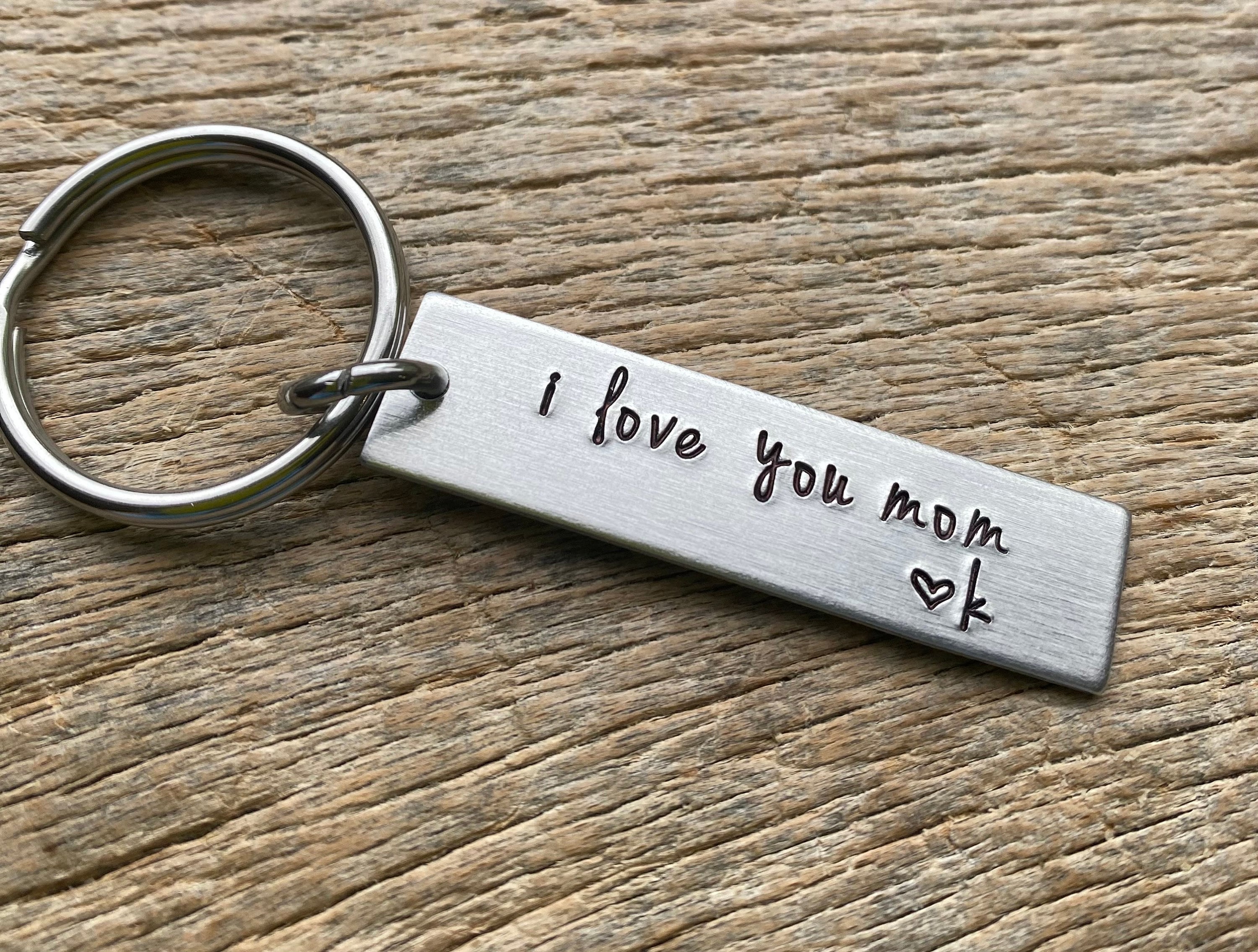 I Love You Mom Customizable Hand Stamped Light Weight Aluminum ...