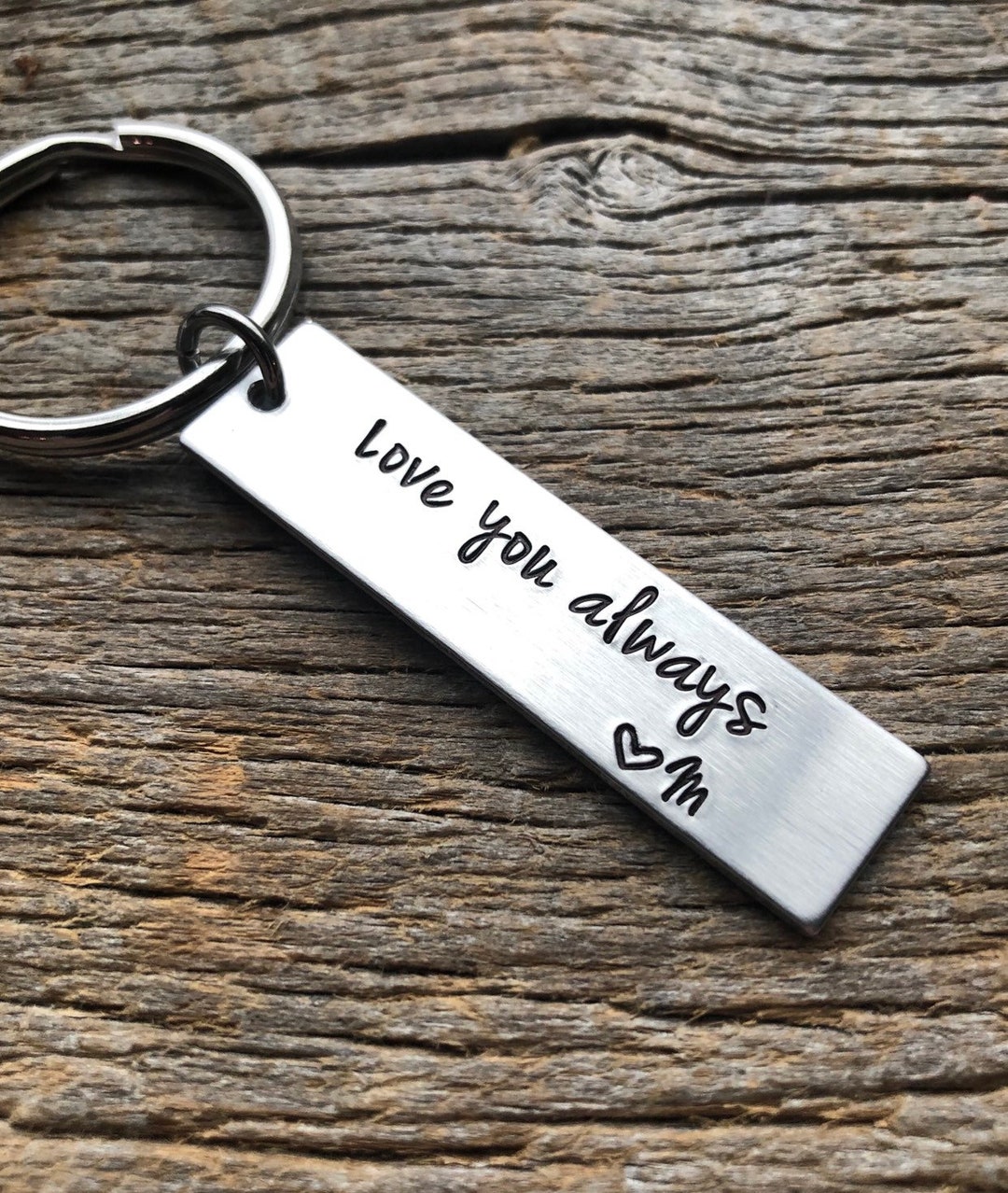 Love You Always With Initial Hand Stamped Light Weight Aluminum ...