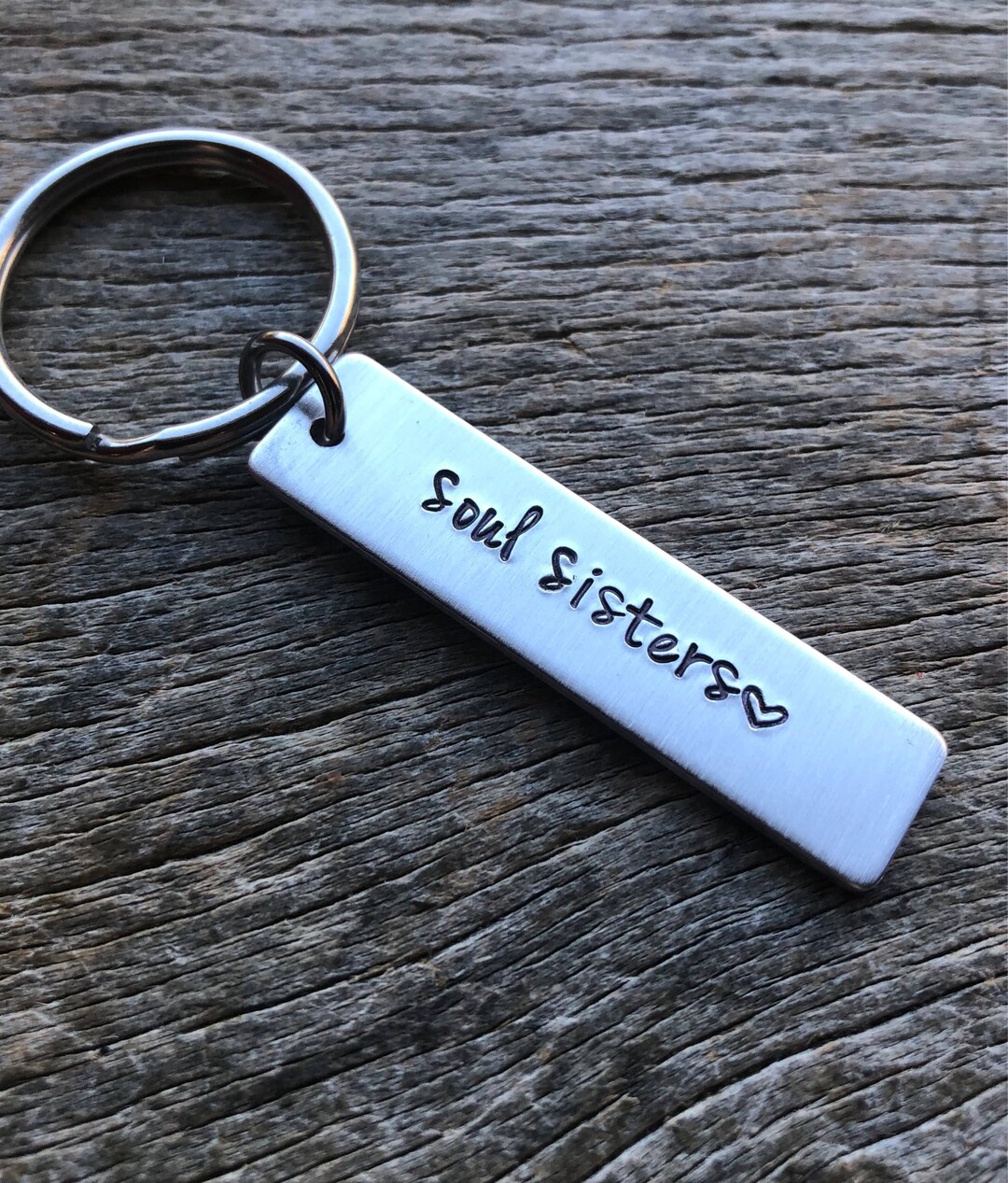 Hand Stamped Soul Sisters Keychain, Aluminum Best Friend Gift - Etsy
