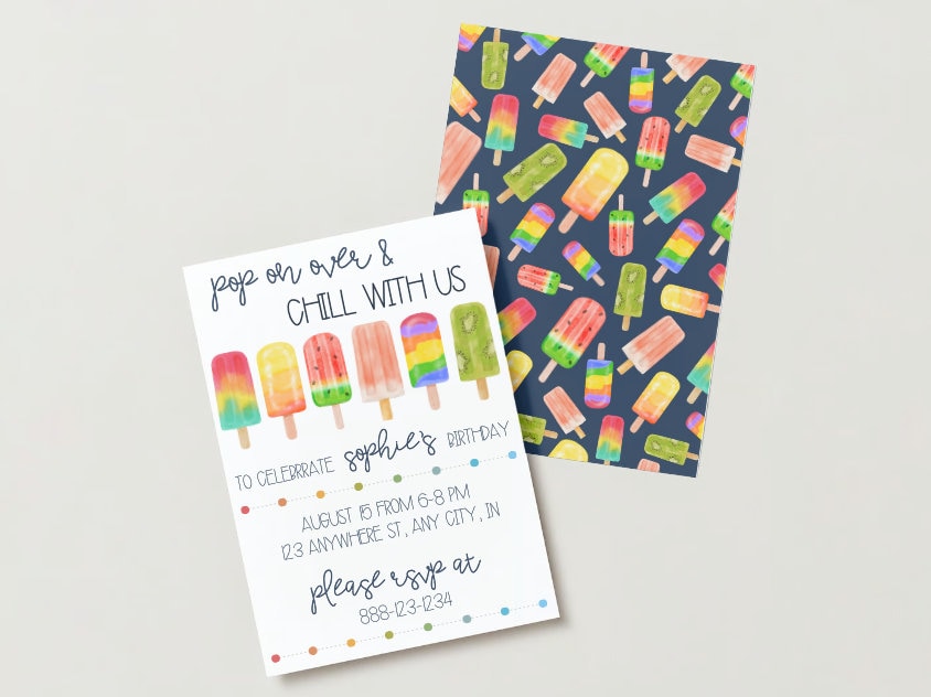 Editable Popsicle Party Invitation - Summer Birthday Party - Pop on ...