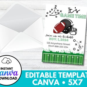 Editable Football Invitation - Football Birthday Party - Birthday ...
