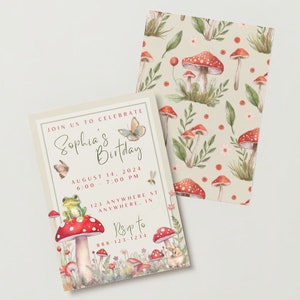 Editable Mushroom Party Invitation - Woodland Birthday Party - Child or ...