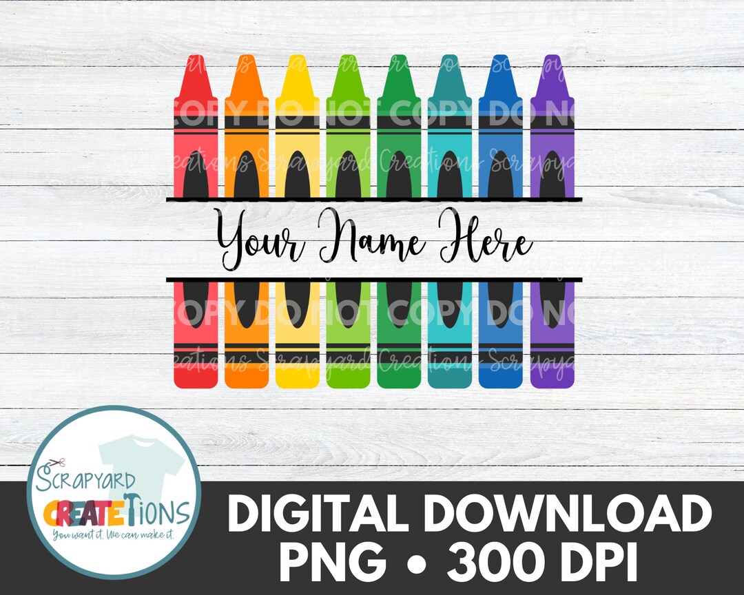 Teacher Life Crayons Monogram Design - for Shirts, Water Bottles, Mug ...