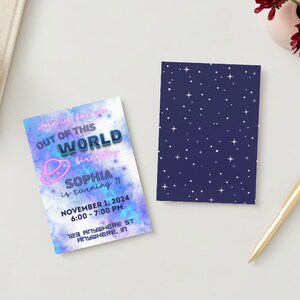 Editable Galaxy Invitation - Galaxy Birthday Party - Child or Teen ...