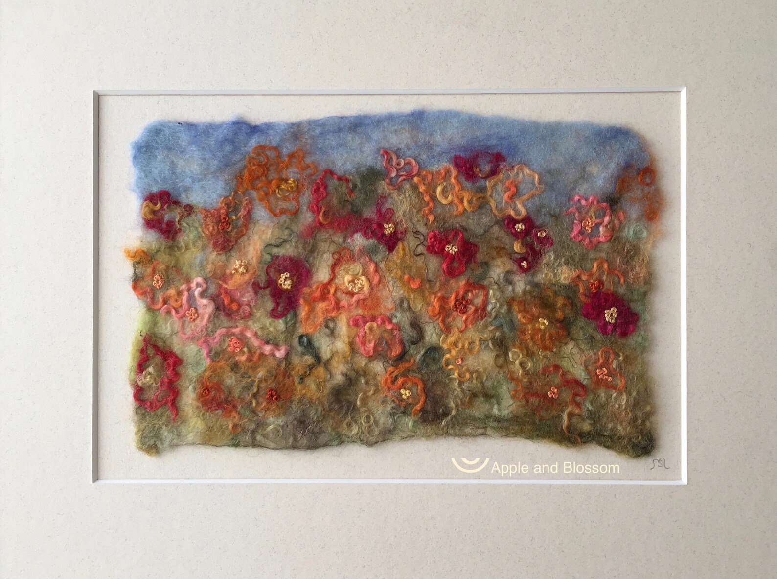 Flower Painting,floral Painting,wool Painting,wool Picture,embroidered ...