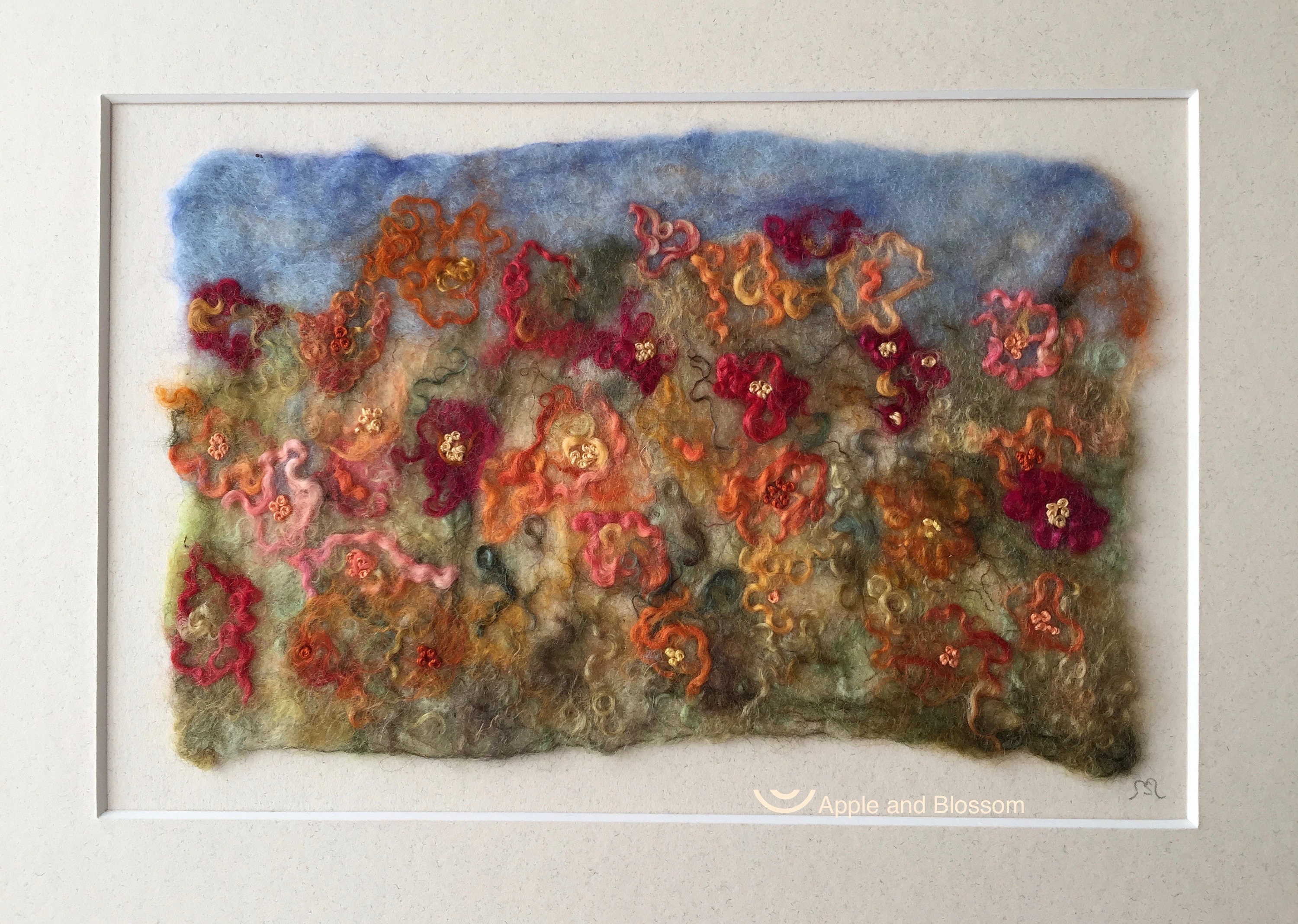 Flower Painting,floral Painting,wool Painting,wool Picture,embroidered ...