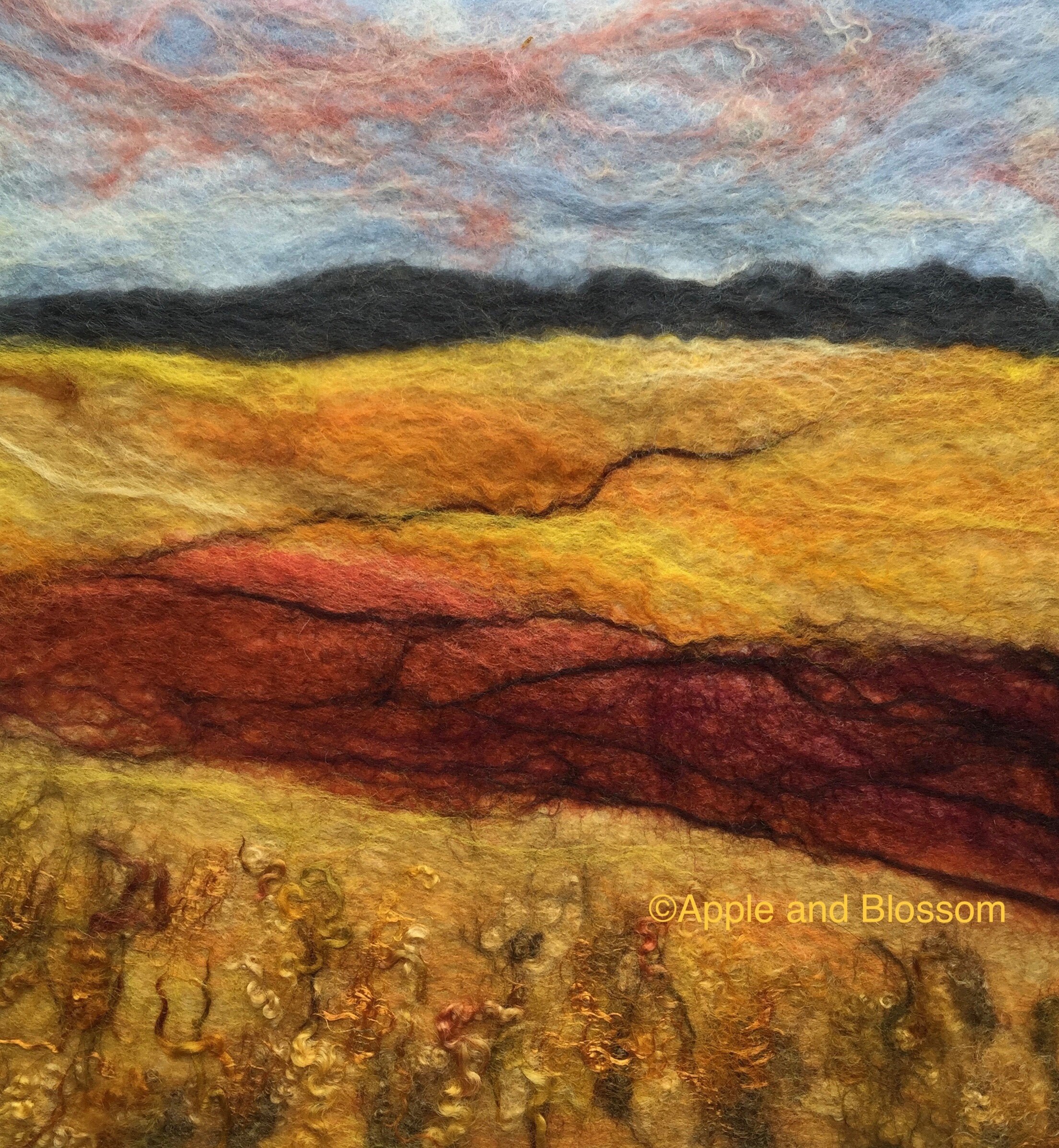 Summer Landscape Painting,countryside Picture,mountains,gold,sunset ...