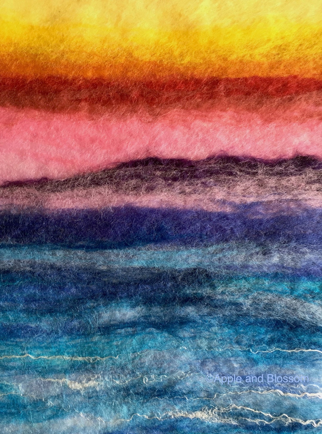 Sunset Wool Painting,sunset Painting,sunset Picture,wool Painting ...