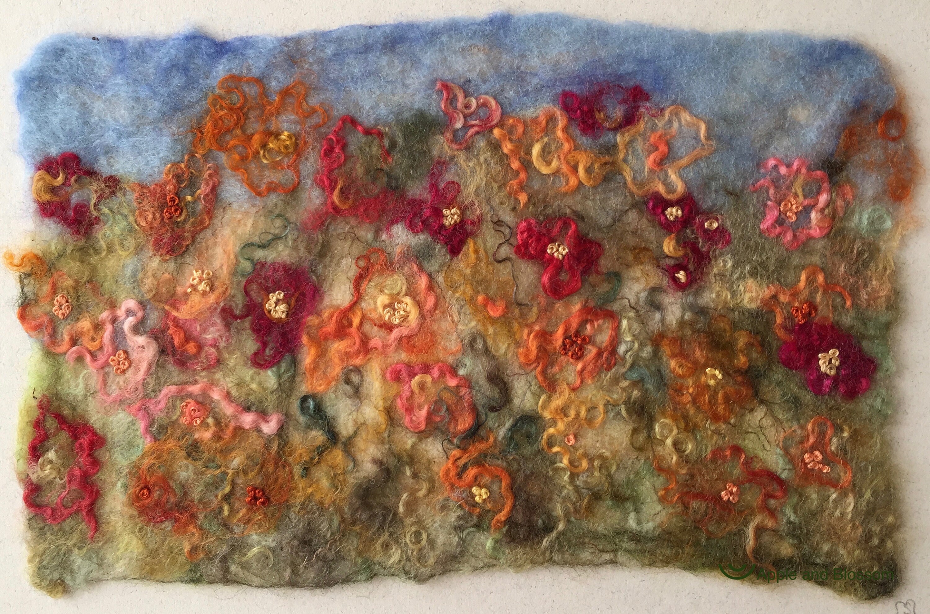Flower Painting,floral Painting,wool Painting,wool Picture,embroidered ...