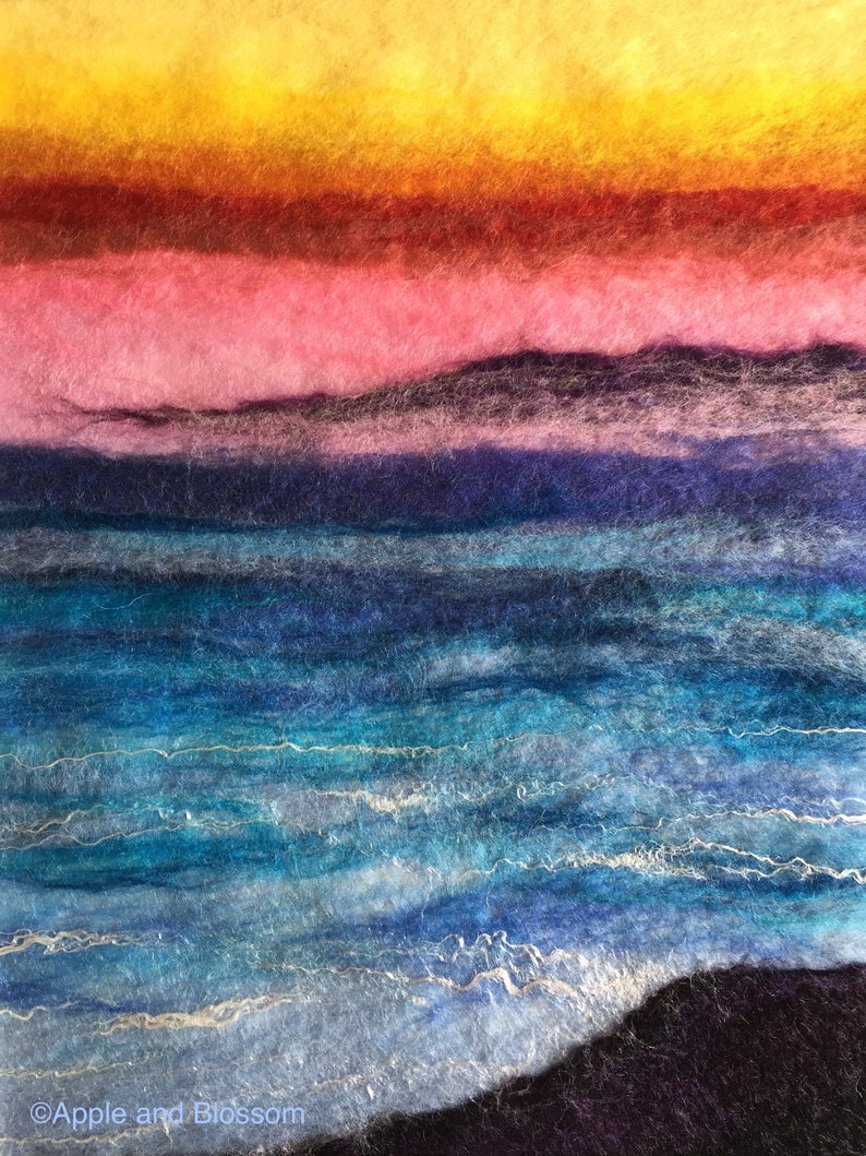 Sunset Wool Painting,sunset Painting,sunset Picture,wool Painting ...