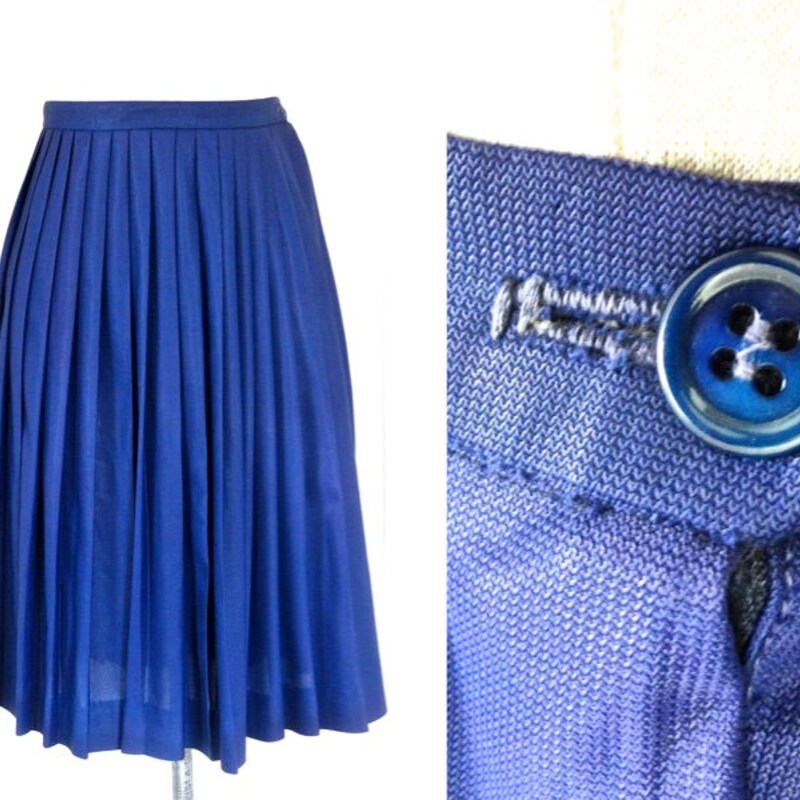 Blue Pleated Skirt - Etsy