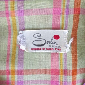 70s SERBIN of Florida M Green Plaid Cotton Zip Front Dress One Owner ...