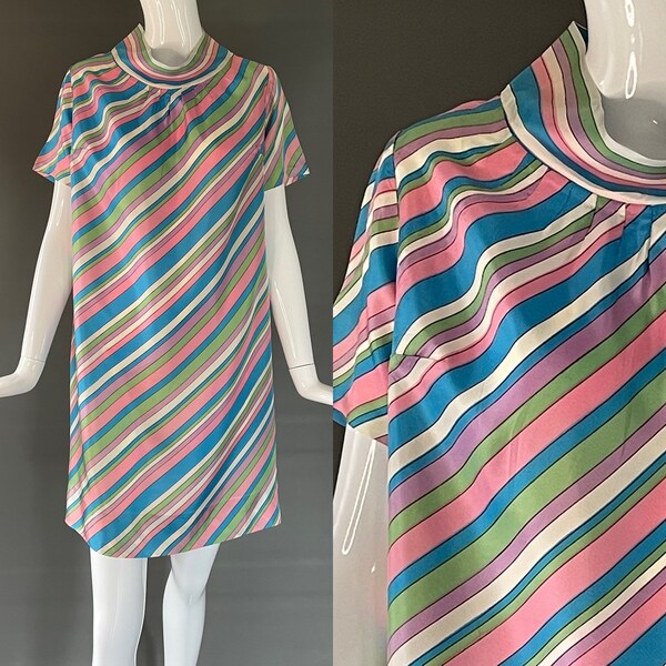 Rainbow Stripe Dress - Etsy