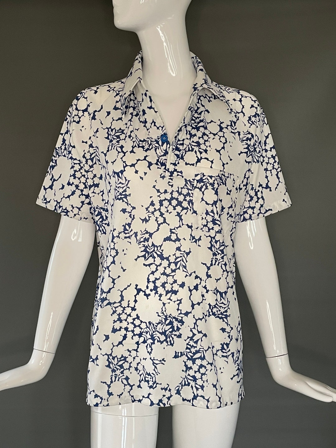 Super Cute Vtg 70s Lilly Dache Dagger Collar Secretary Top Blouse Long ...