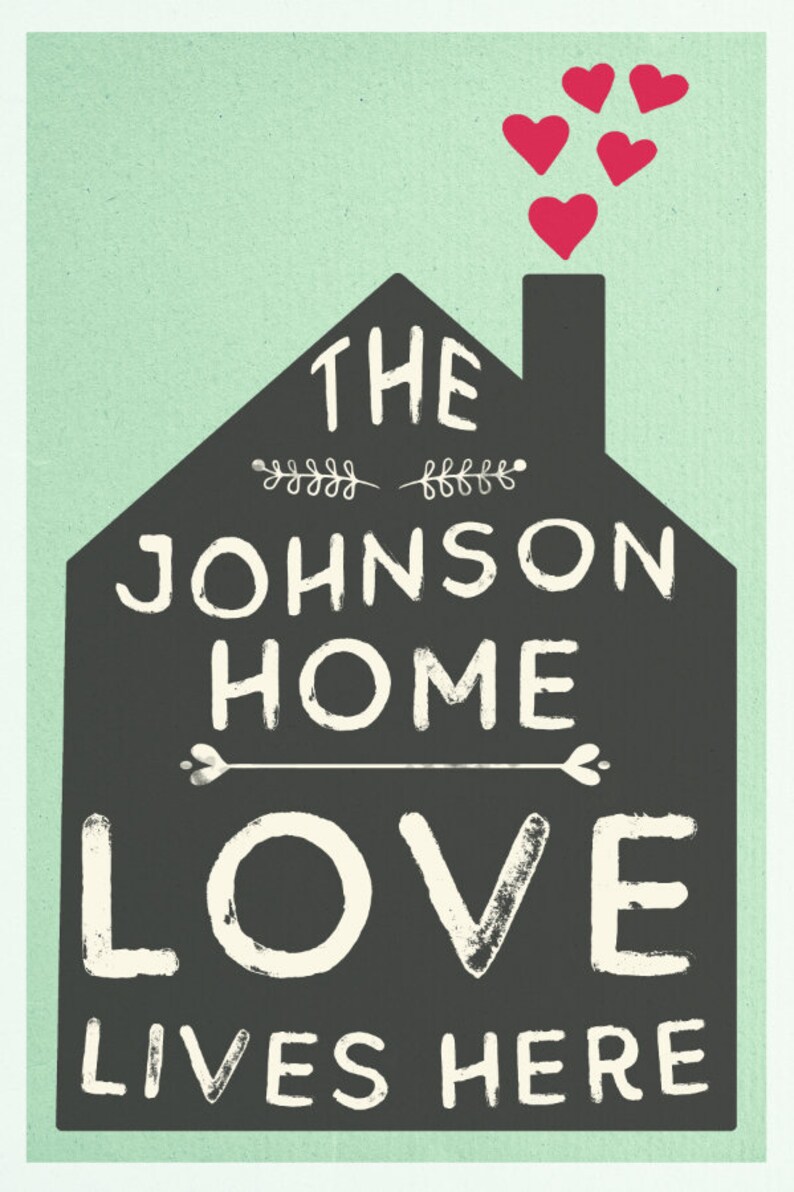 PERSONALIZED ART Love Lives Here Personalized Gifts for | Etsy